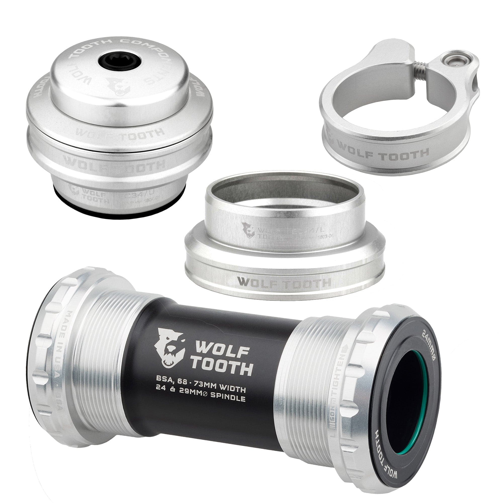 Premium Headset, Bottom Bracket, and Seatpost Clamp Bundle – Wolf Tooth ...